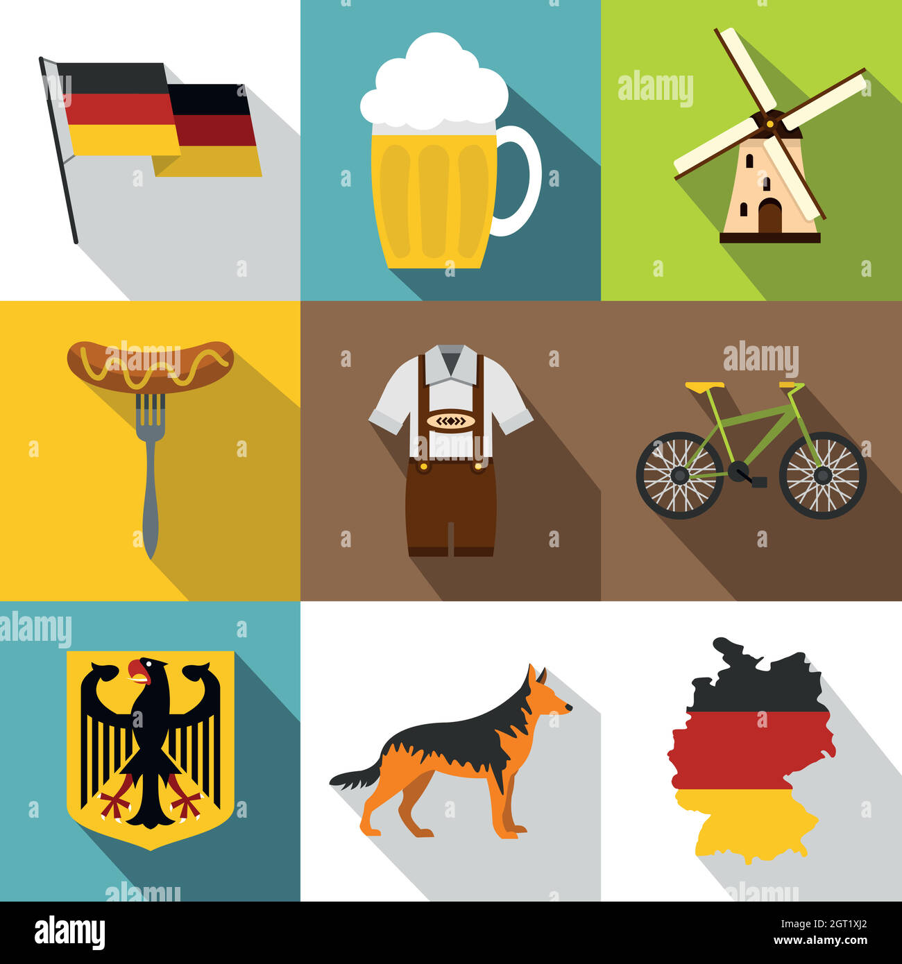 Tourism in Germany icons set, flat style Stock Vector Image & Art - Alamy