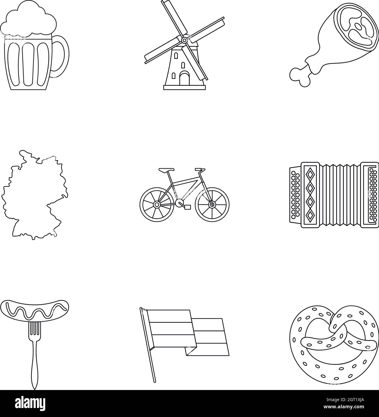 Republic of Germany icons set, outline style Stock Vector Image & Art ...