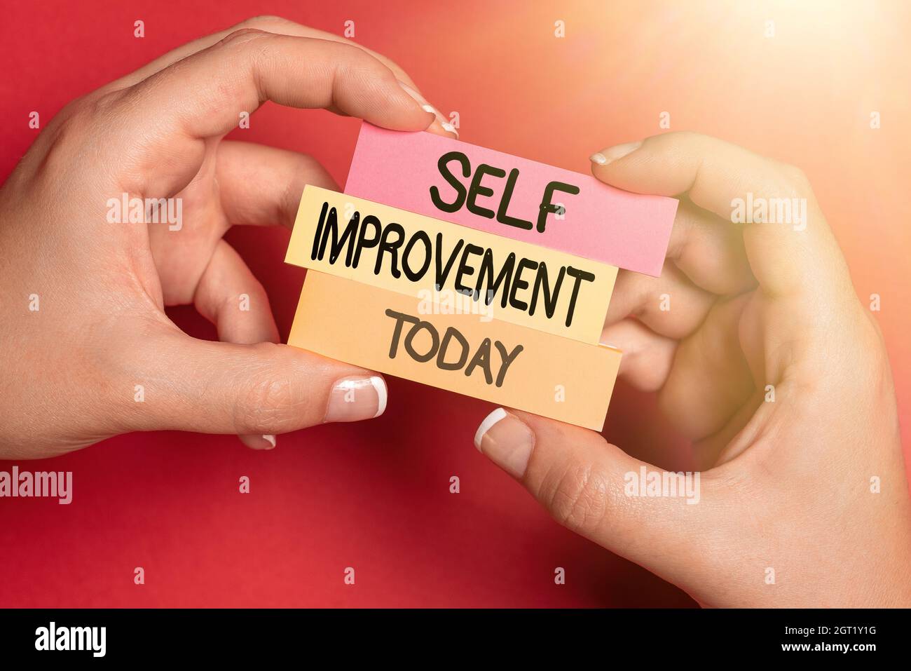Sign displaying Self Improvement. Internet Concept process of making ...