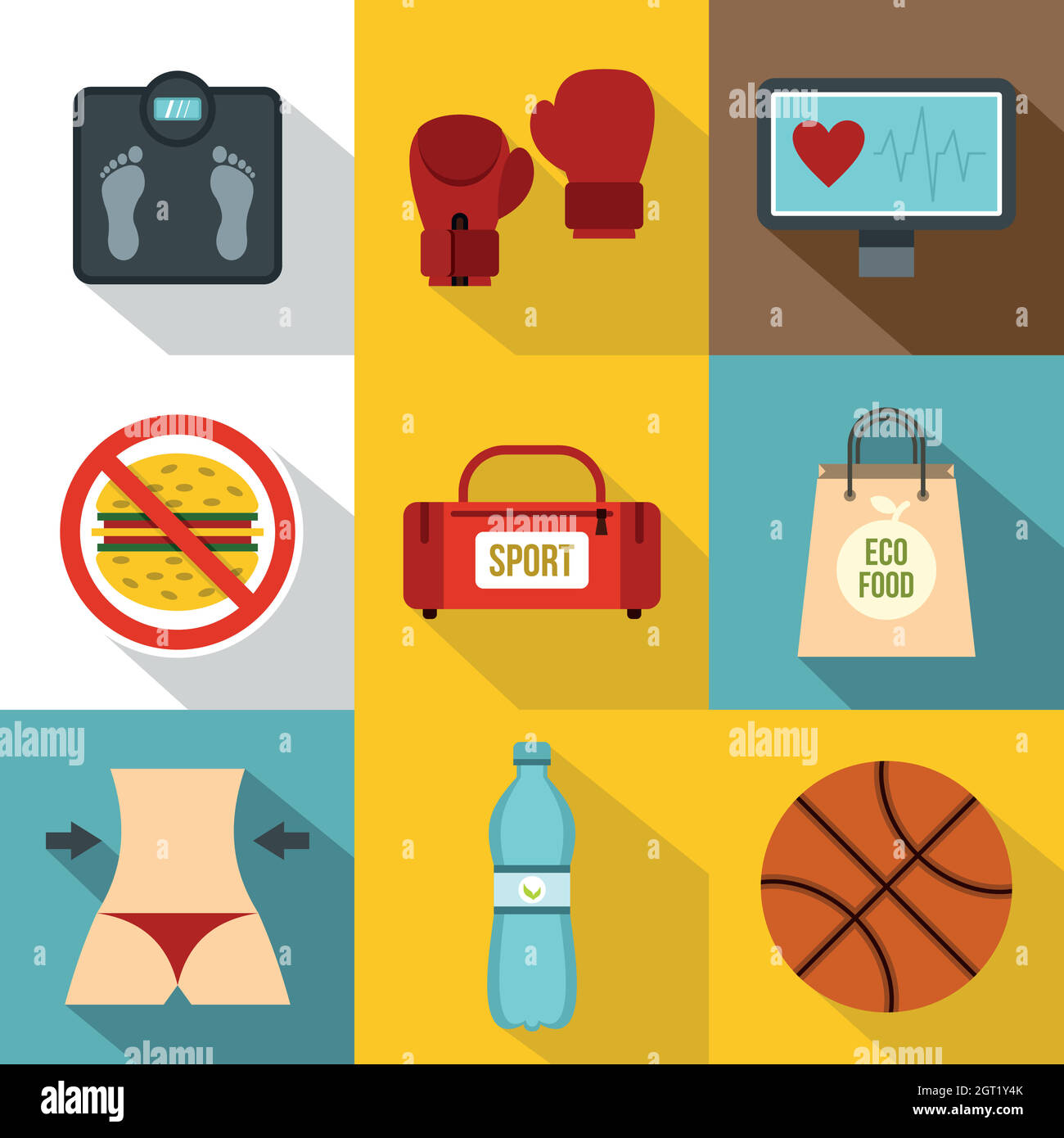 Active sport icons set, flat style Stock Vector Image & Art - Alamy