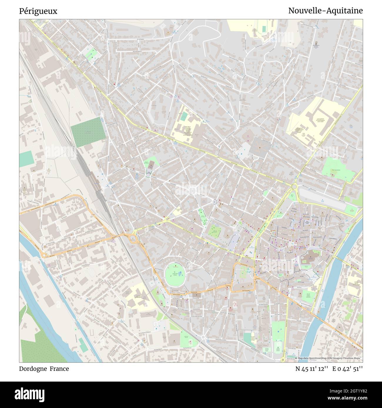 Perigueux map Cut Out Stock Images & Pictures - Alamy