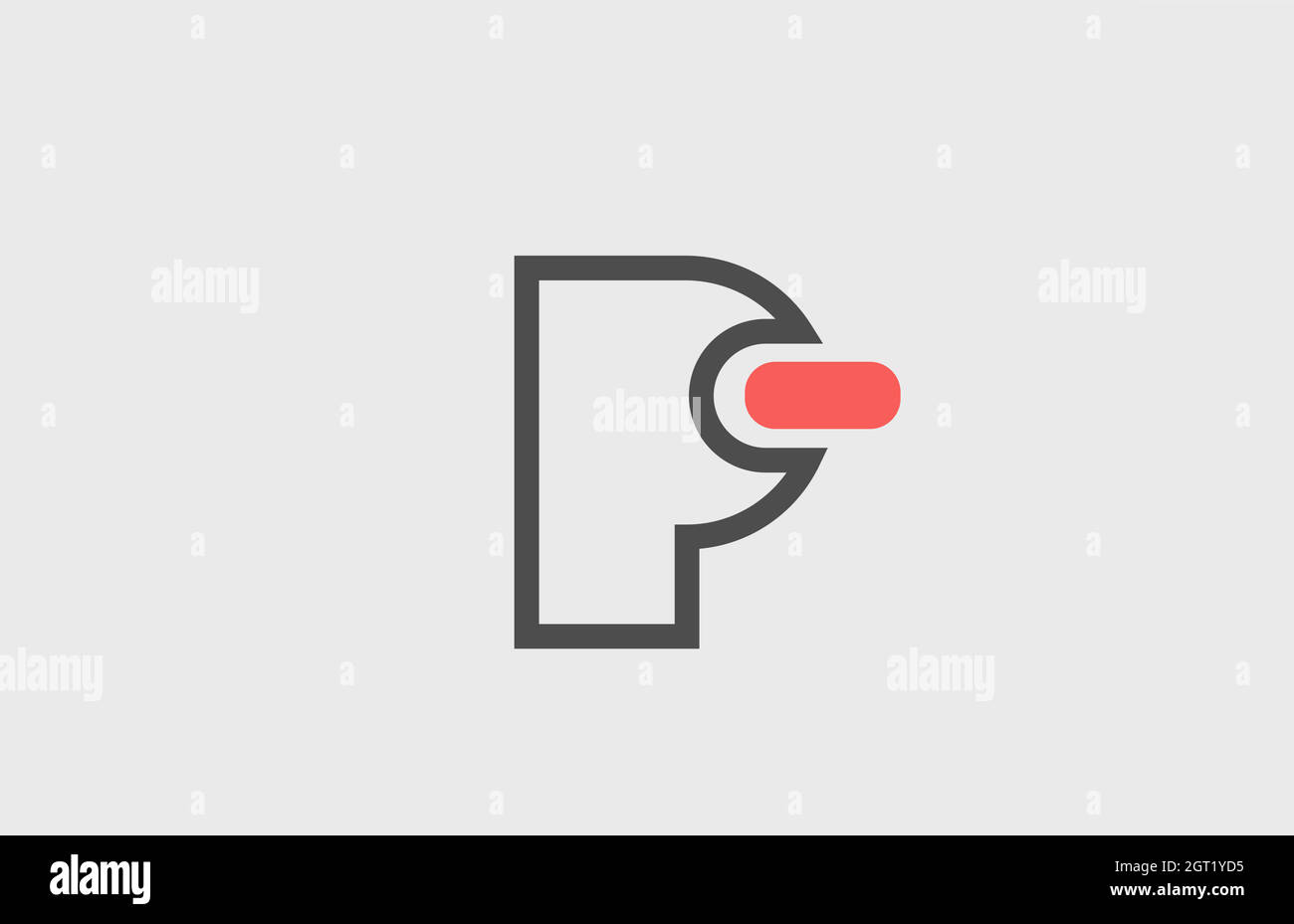 grey pink P alphabet letter logo icon. Geometric design for company ...