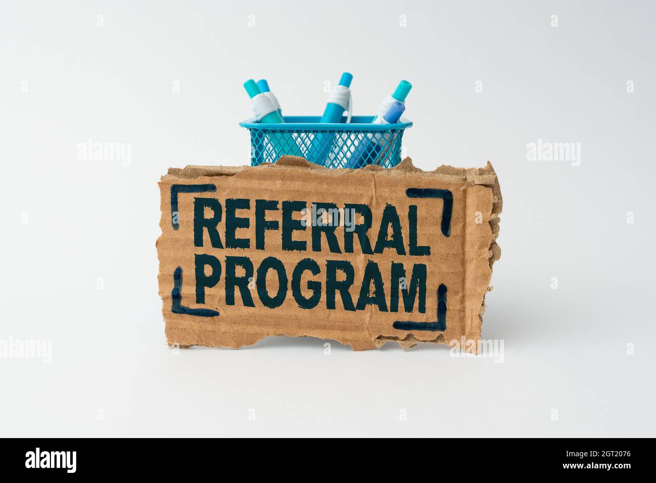 Inspiration showing sign Referral Program. Word Written on employees ...
