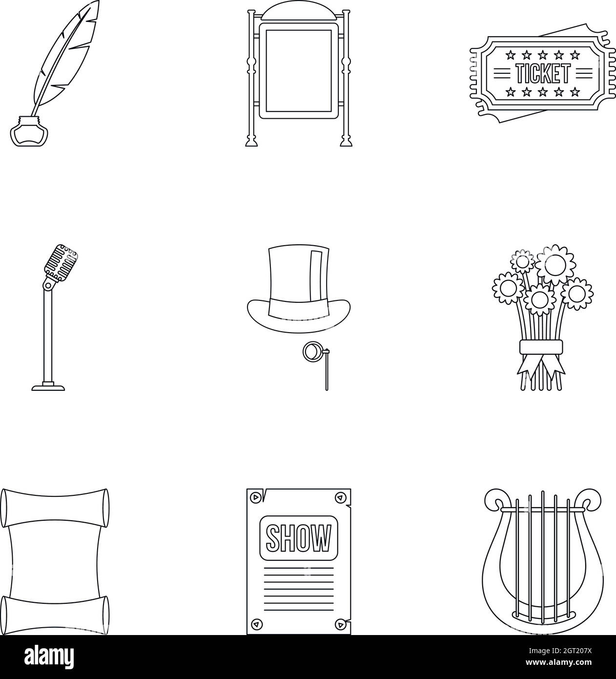 Performance icons set, outline style Stock Vector Image & Art - Alamy
