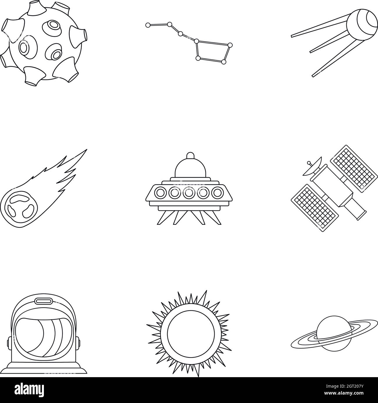 Ufo outline icon set Cut Out Stock Images & Pictures - Alamy
