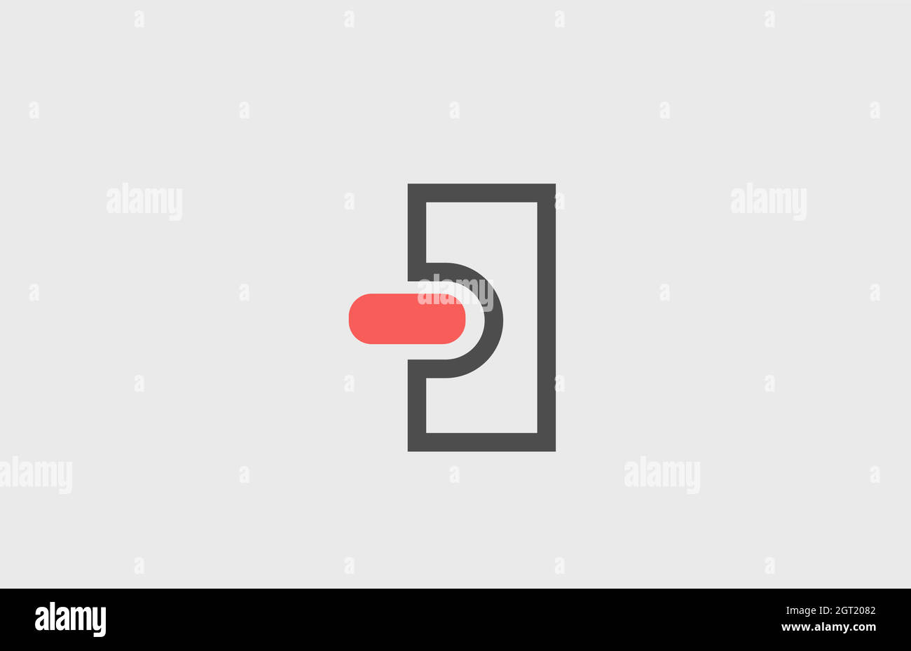 grey pink I alphabet letter logo icon. Geometric design for company ...