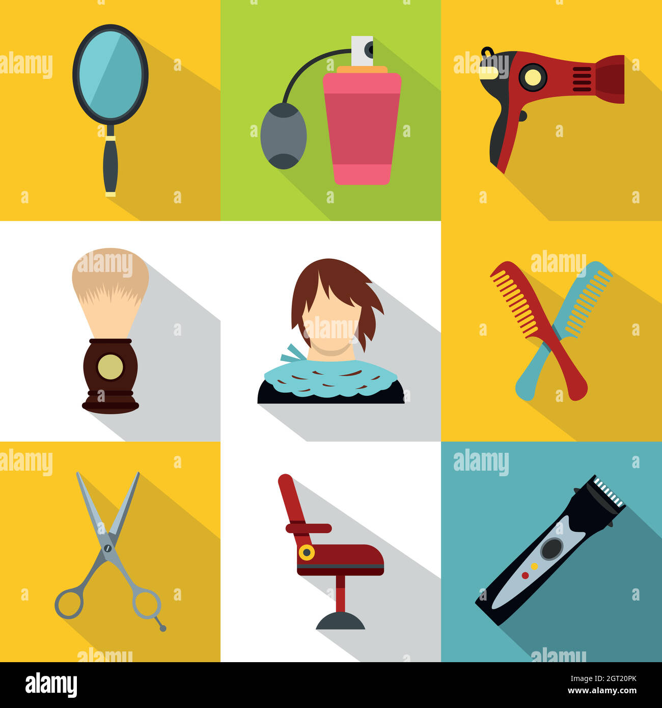 Barber icons set, flat style Stock Vector Image & Art - Alamy