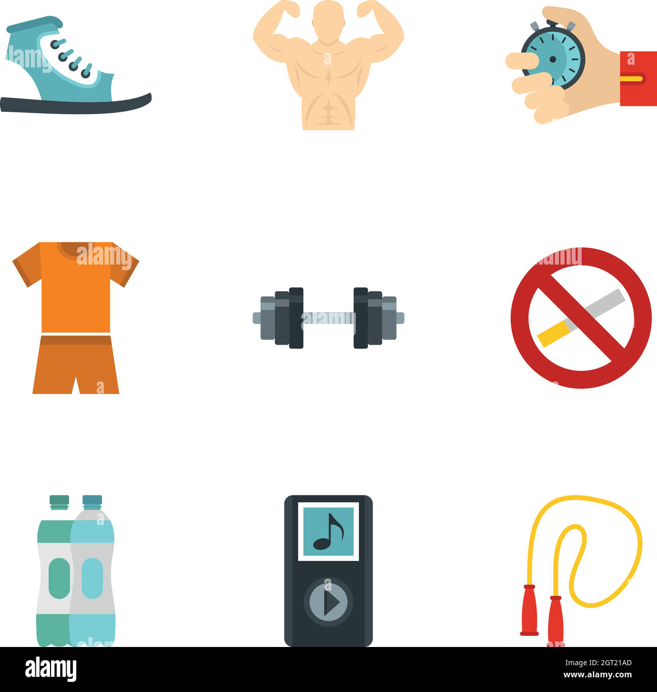 Healthy lifestyle icons set, flat style Stock Vector Image & Art - Alamy