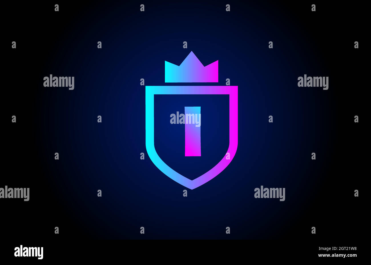 royal I alphabet letter icon logo for business. Company design with ...