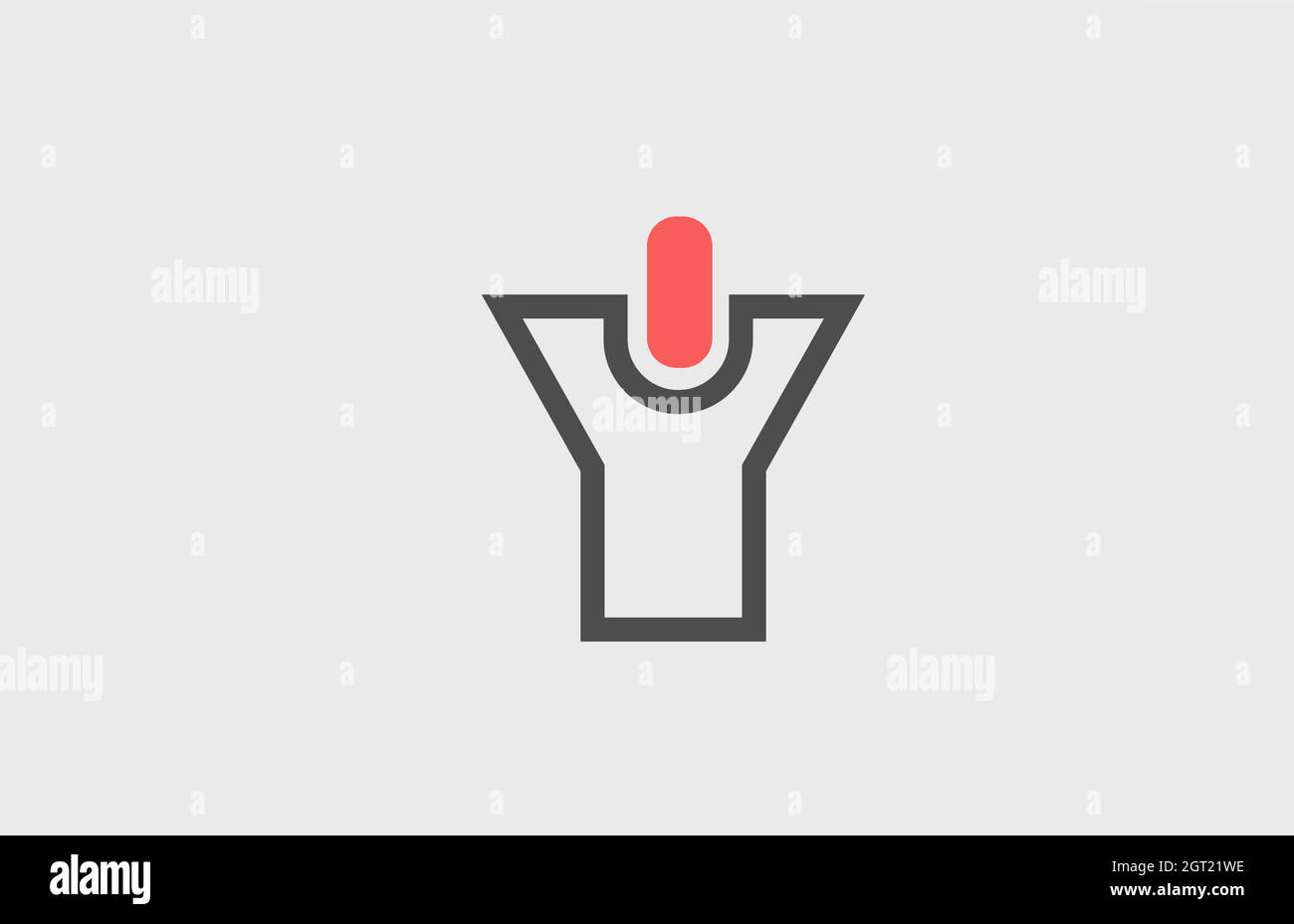 grey pink Y alphabet letter logo icon. Geometric design for company ...
