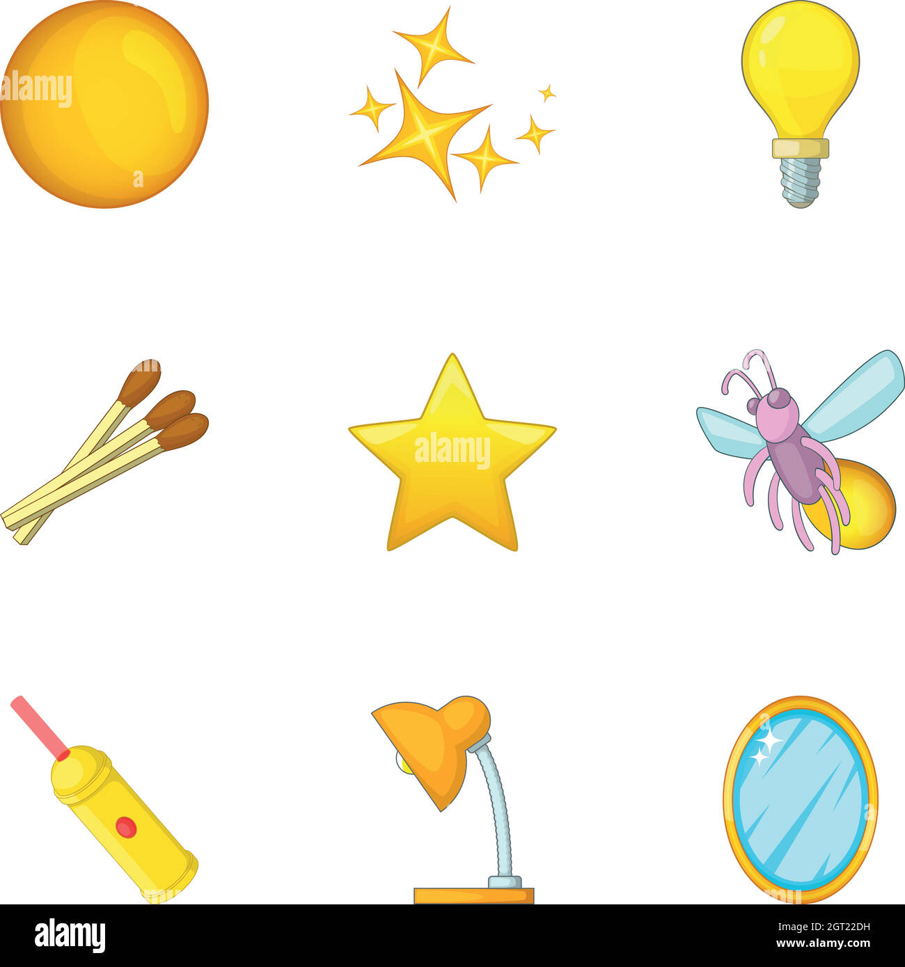 Luminous Objects Icons Set Cartoon Style Stock Vector Image And Art Alamy