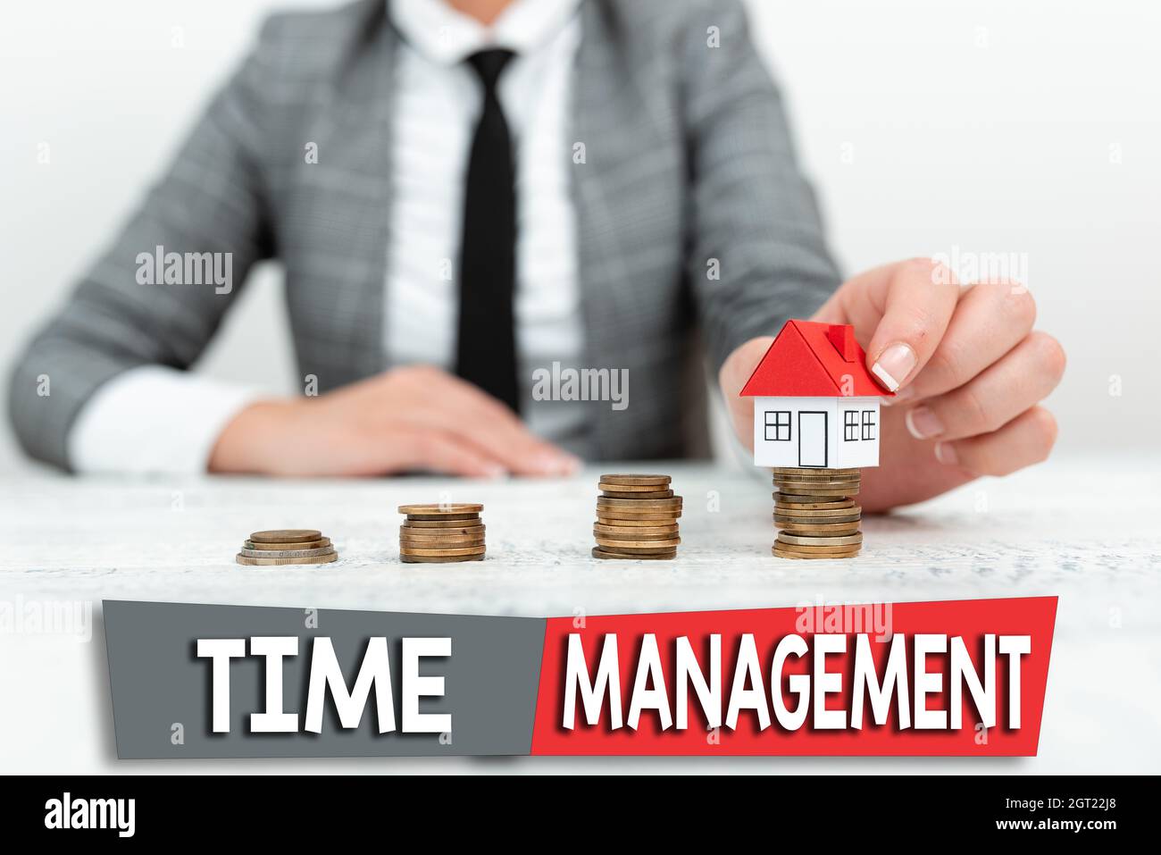 Hand writing sign Time Management. Business idea the ability to use one ...