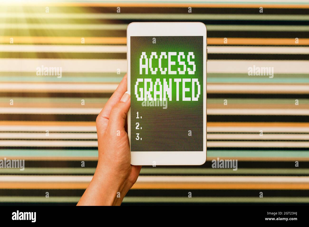 Text caption presenting Access Granted. Business concept admittance of ...