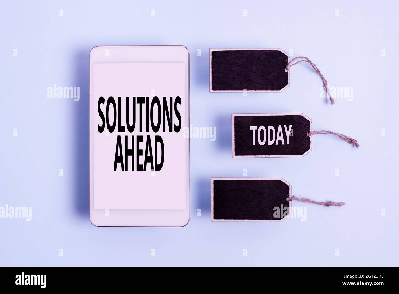 Sign displaying Solutions Ahead. Conceptual photo in advance action or ...