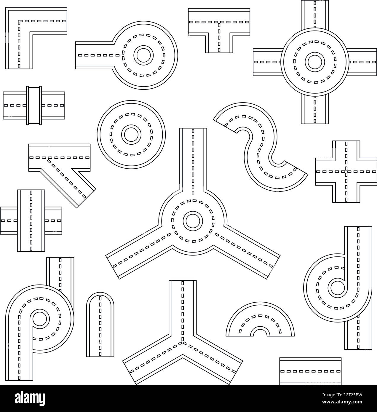 Road elements parts icons set, flat style Stock Vector Image & Art - Alamy