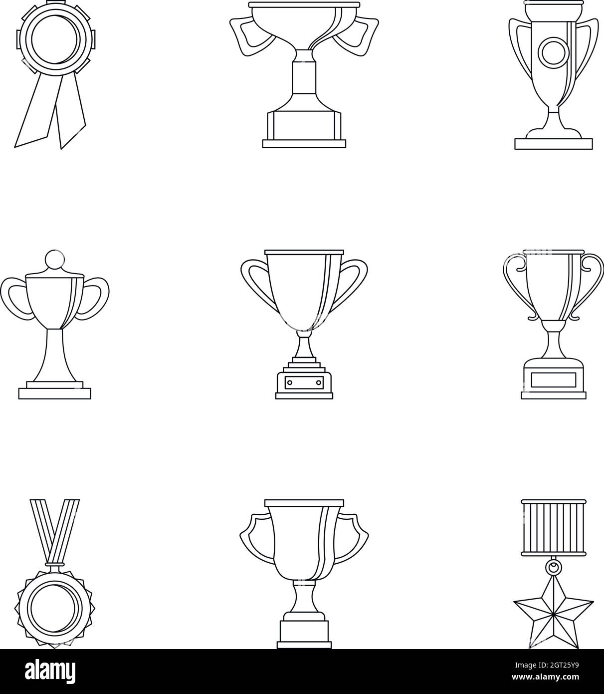 Set golden thin line Stock Vector Images - Alamy