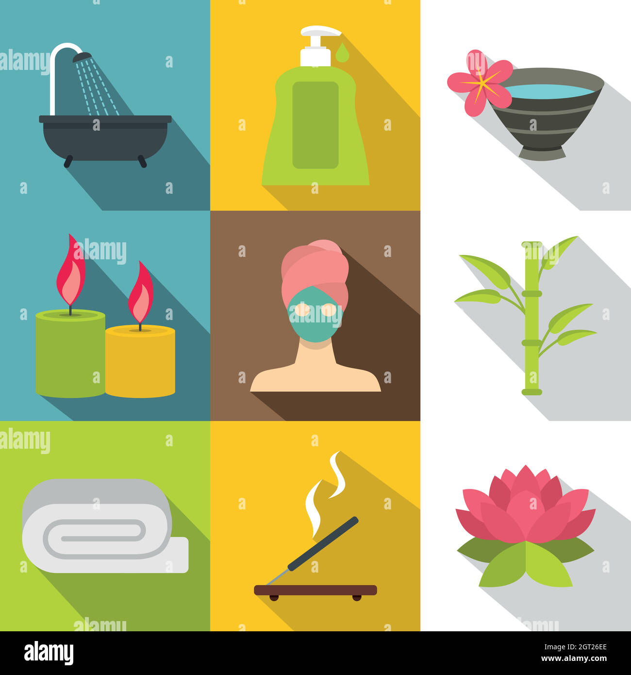 Beauty icons set, flat style Stock Vector Image & Art - Alamy