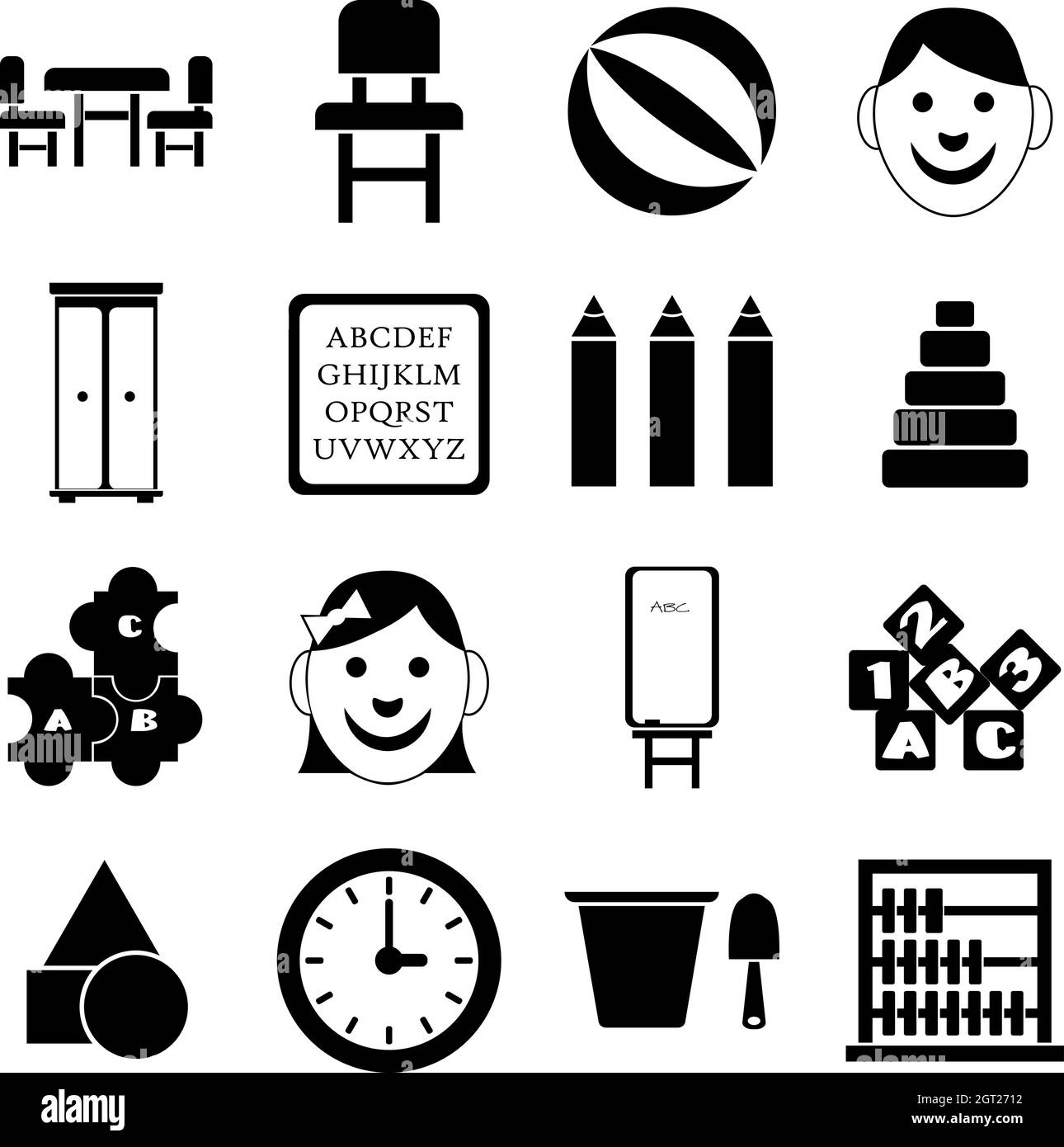 Kindergarten icon Black and White Stock Photos & Images - Alamy