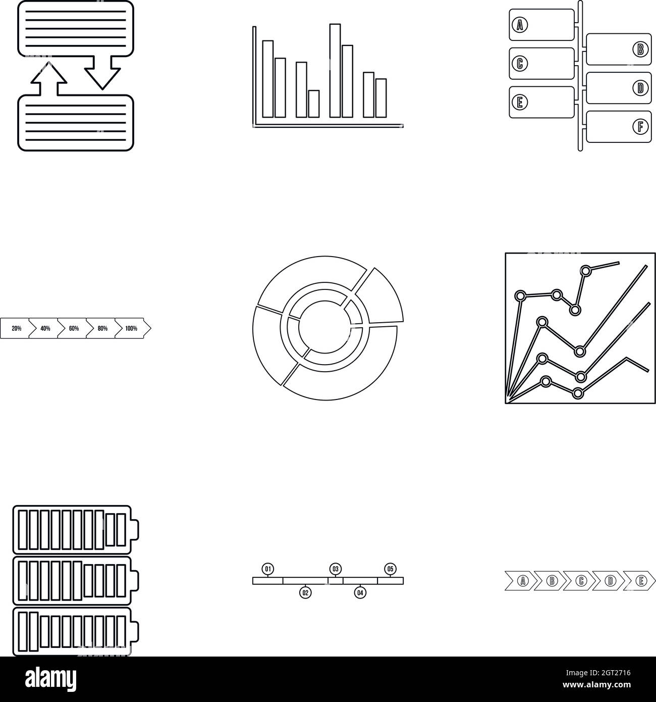 Vector black statistics icons icon Stock Vector Images - Alamy
