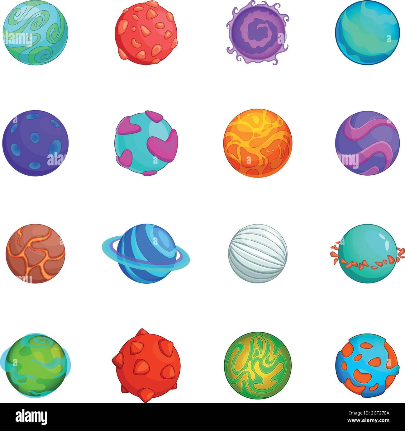 Fantastic planets icons set, cartoon style Stock Vector Image & Art - Alamy