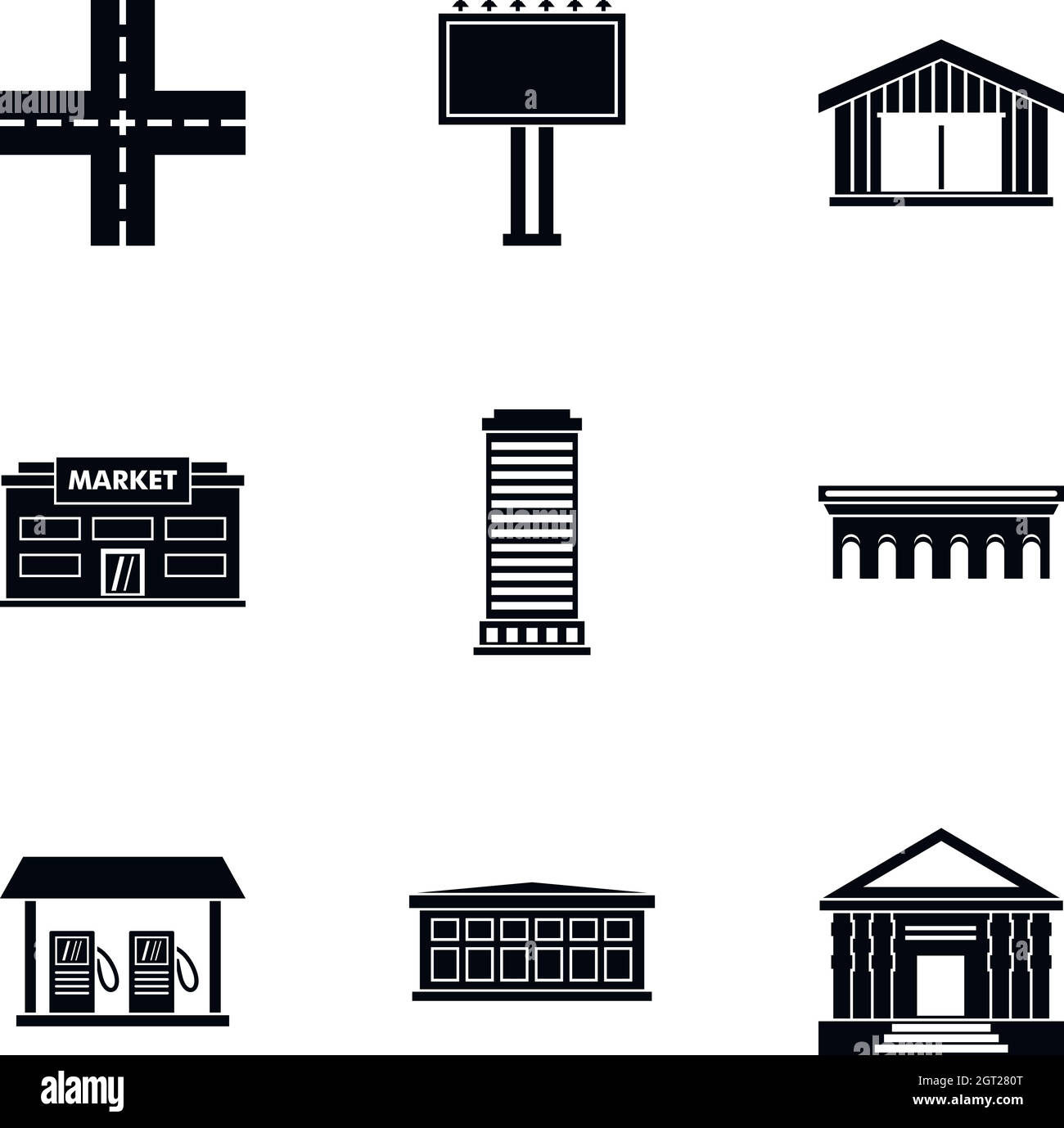 Public building icons set, simple style Stock Vector Image & Art - Alamy