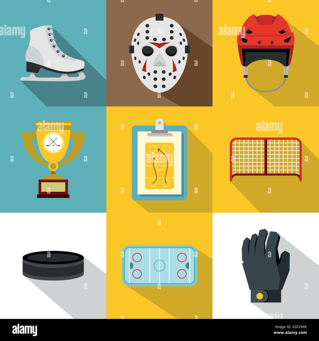 Canadian hockey icons set, flat style Stock Vector Image & Art - Alamy