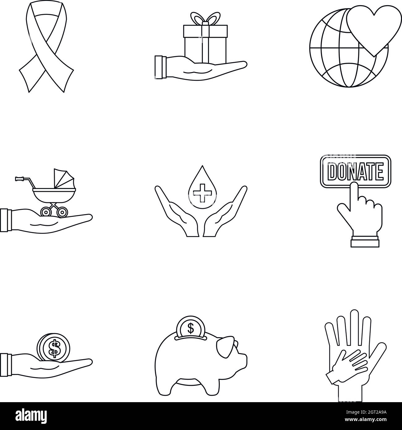Patronage icons set, outline style Stock Vector Image & Art - Alamy