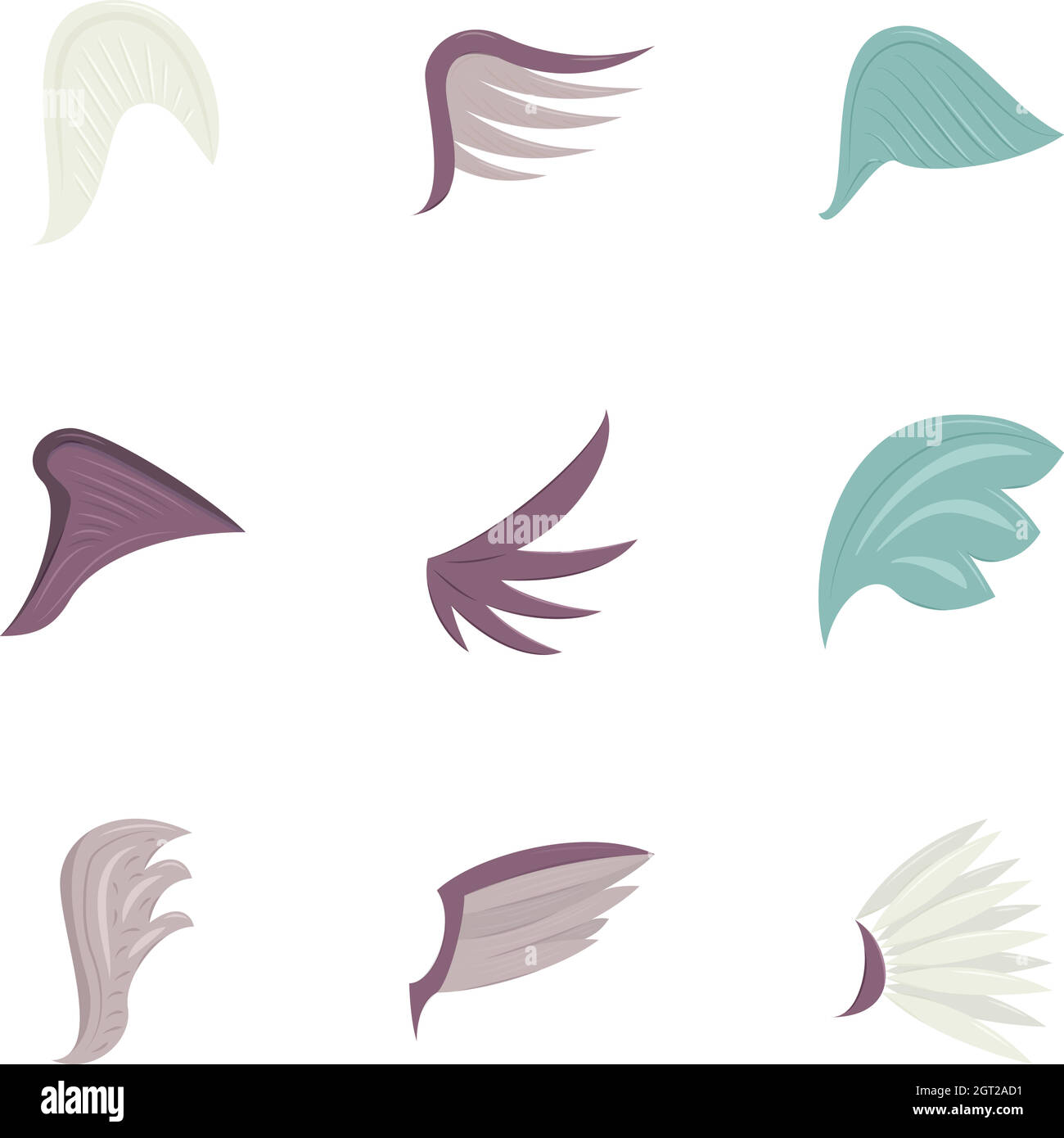 Wings icons set, cartoon style Stock Vector Image & Art - Alamy