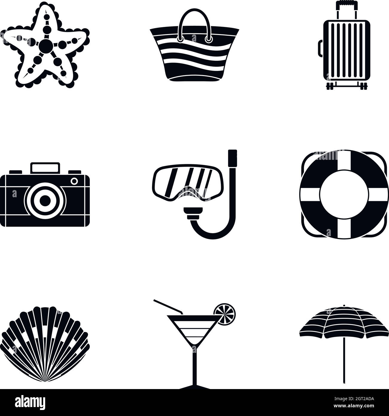 Beach icons set, simple style Stock Vector Image & Art - Alamy