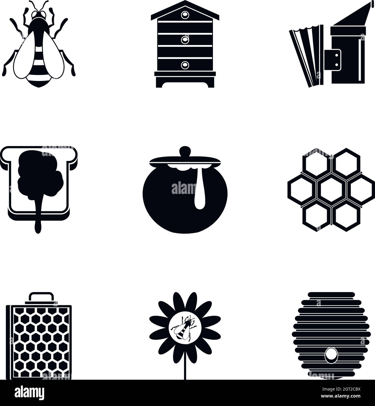 Beekeeping icons set, simple style Stock Vector Image & Art - Alamy