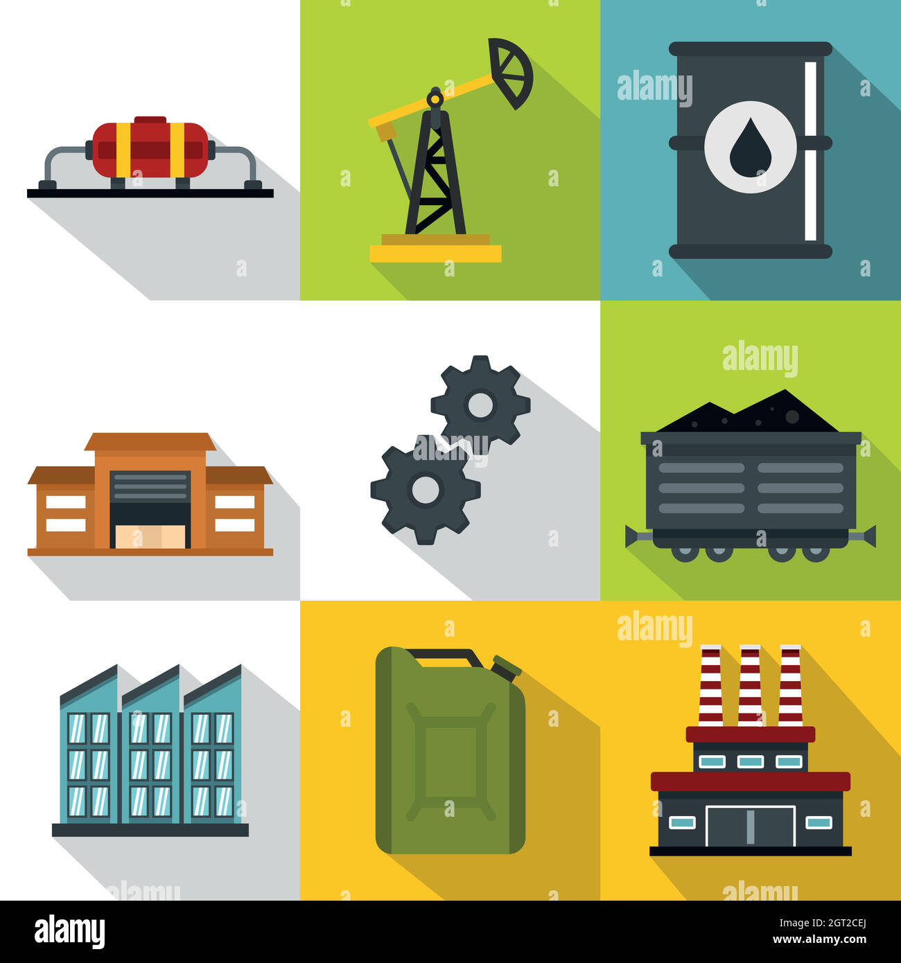 Petroleum icons set, flat style Stock Vector Image & Art - Alamy