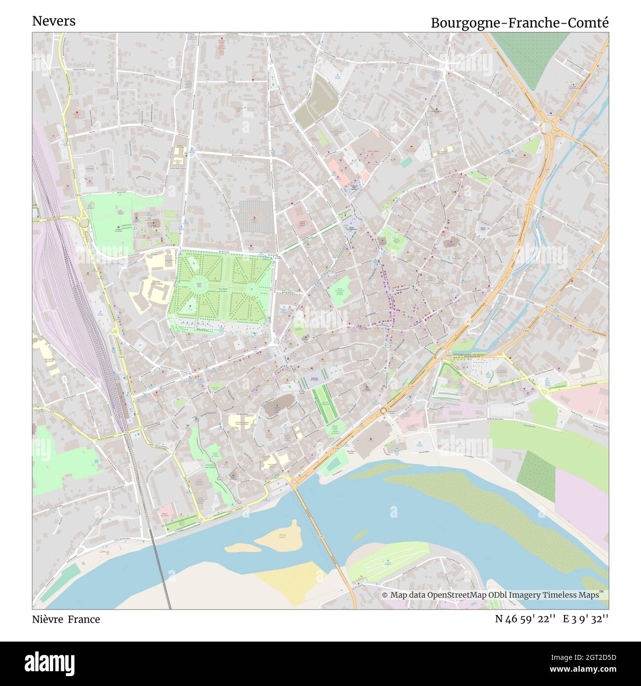 Map nevers france Cut Out Stock Images & Pictures - Alamy