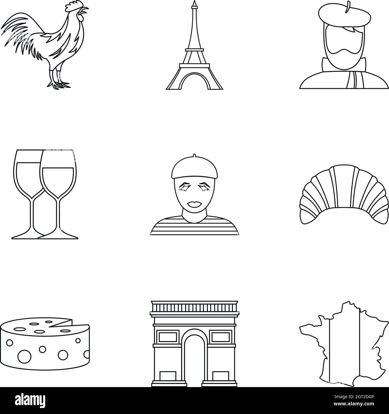 Croissant icon in outline Stock Vector Images - Alamy