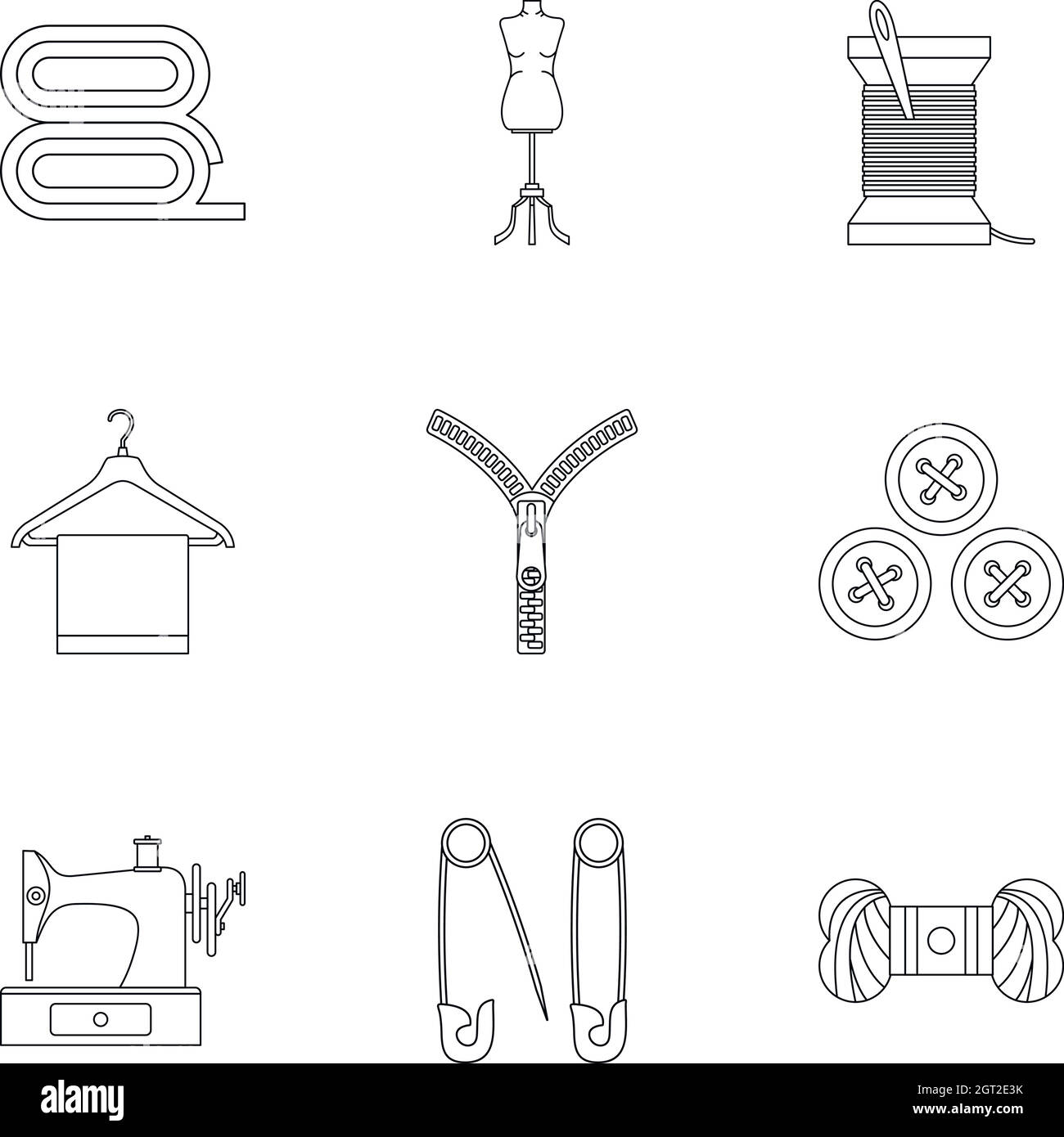 Sewing pins icons Stock Vector Images - Alamy