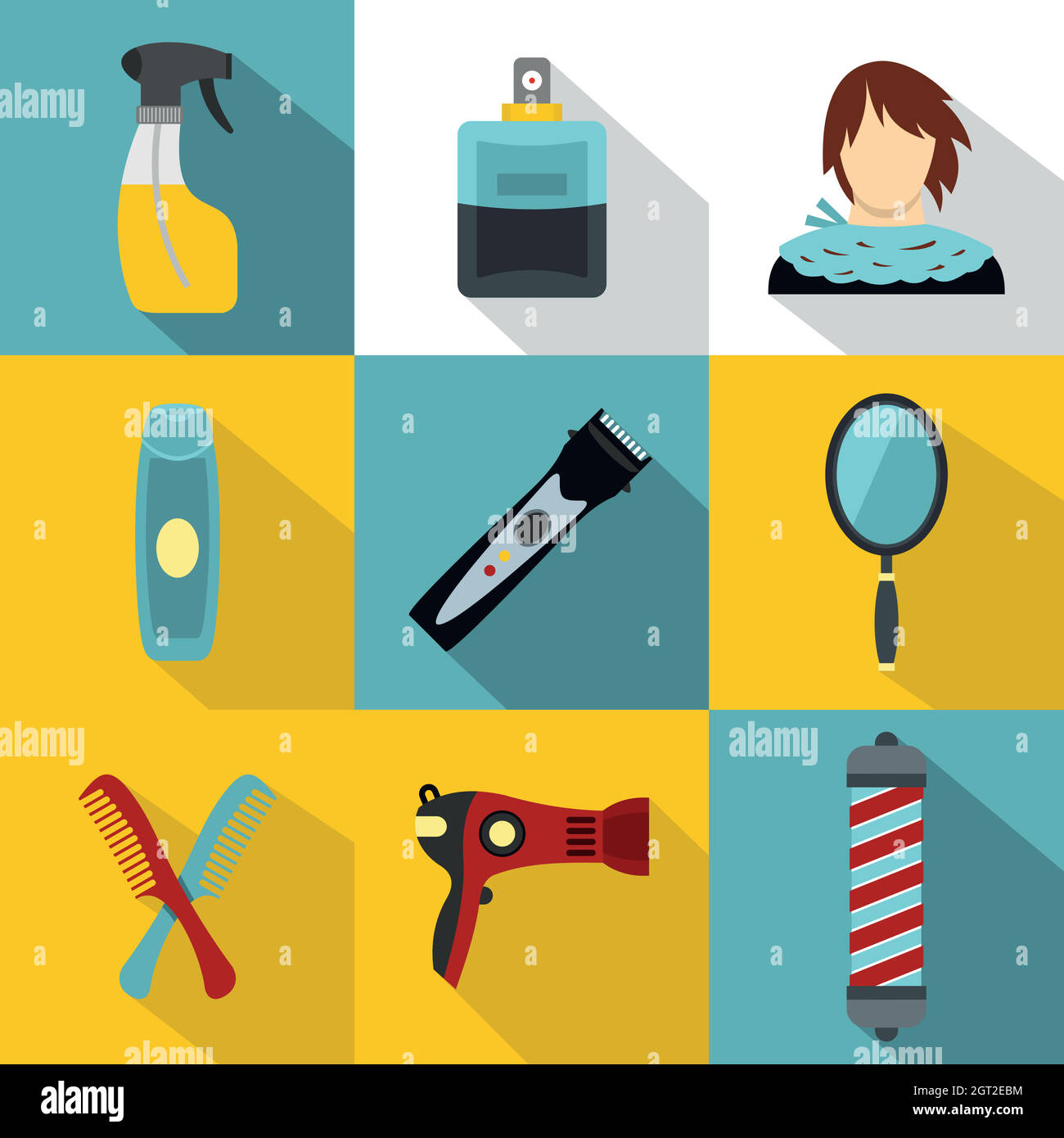 Hairstyle icons set, flat style Stock Vector Image & Art - Alamy