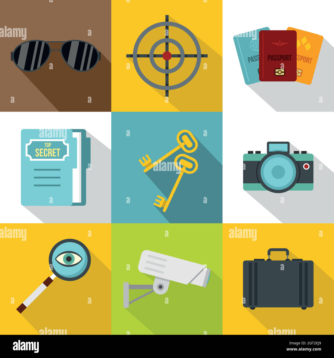 Secret agent icons set, flat style Stock Vector Image & Art - Alamy