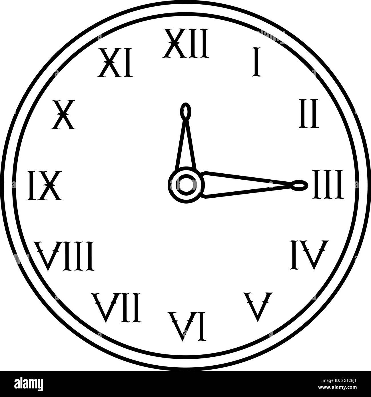 Wall clock icon, outline style Stock Vector Image & Art - Alamy