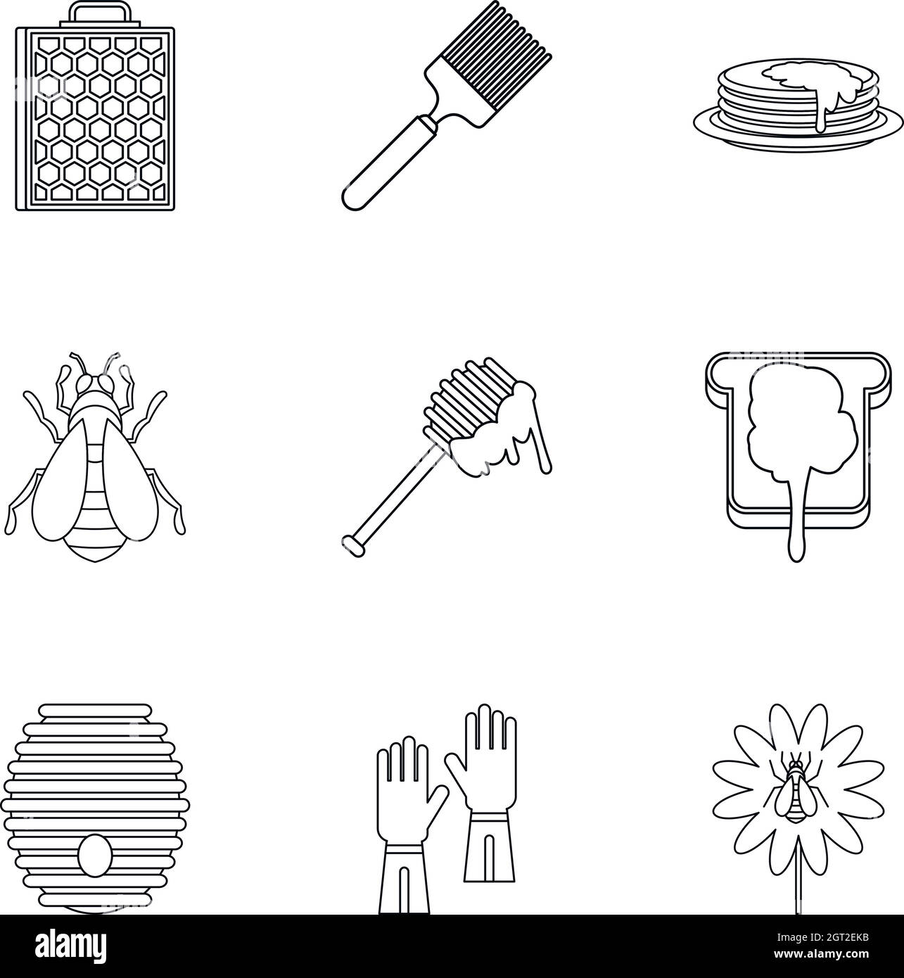 Apiary icons set, outline style Stock Vector Image & Art - Alamy