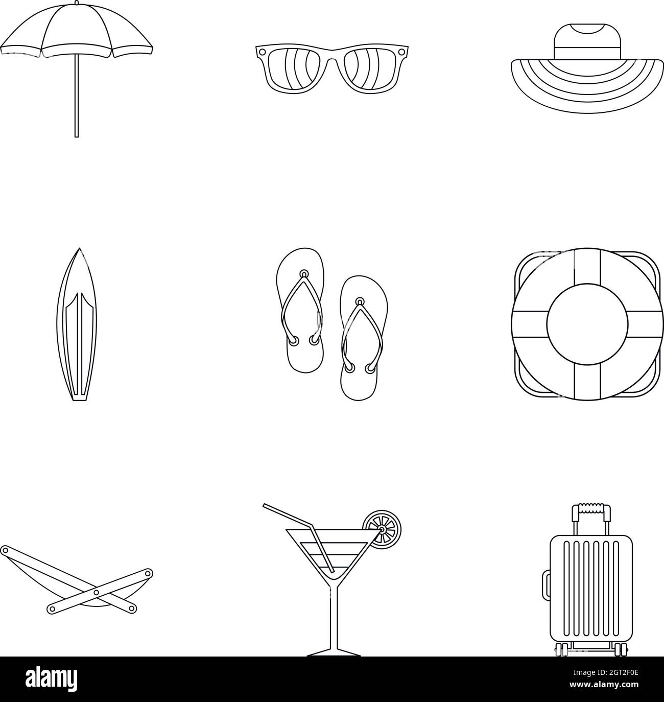 Coast icons set, outline style Stock Vector Image & Art - Alamy