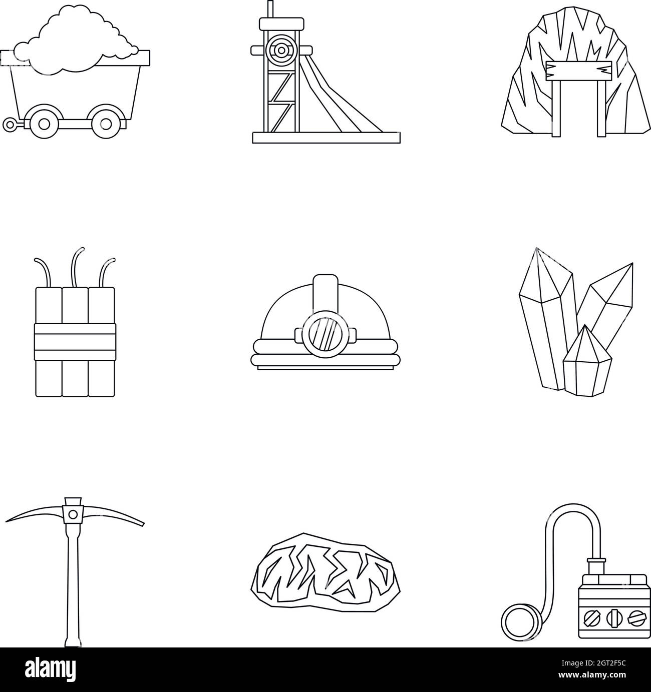 Mining icon set isolated Cut Out Stock Images & Pictures - Alamy