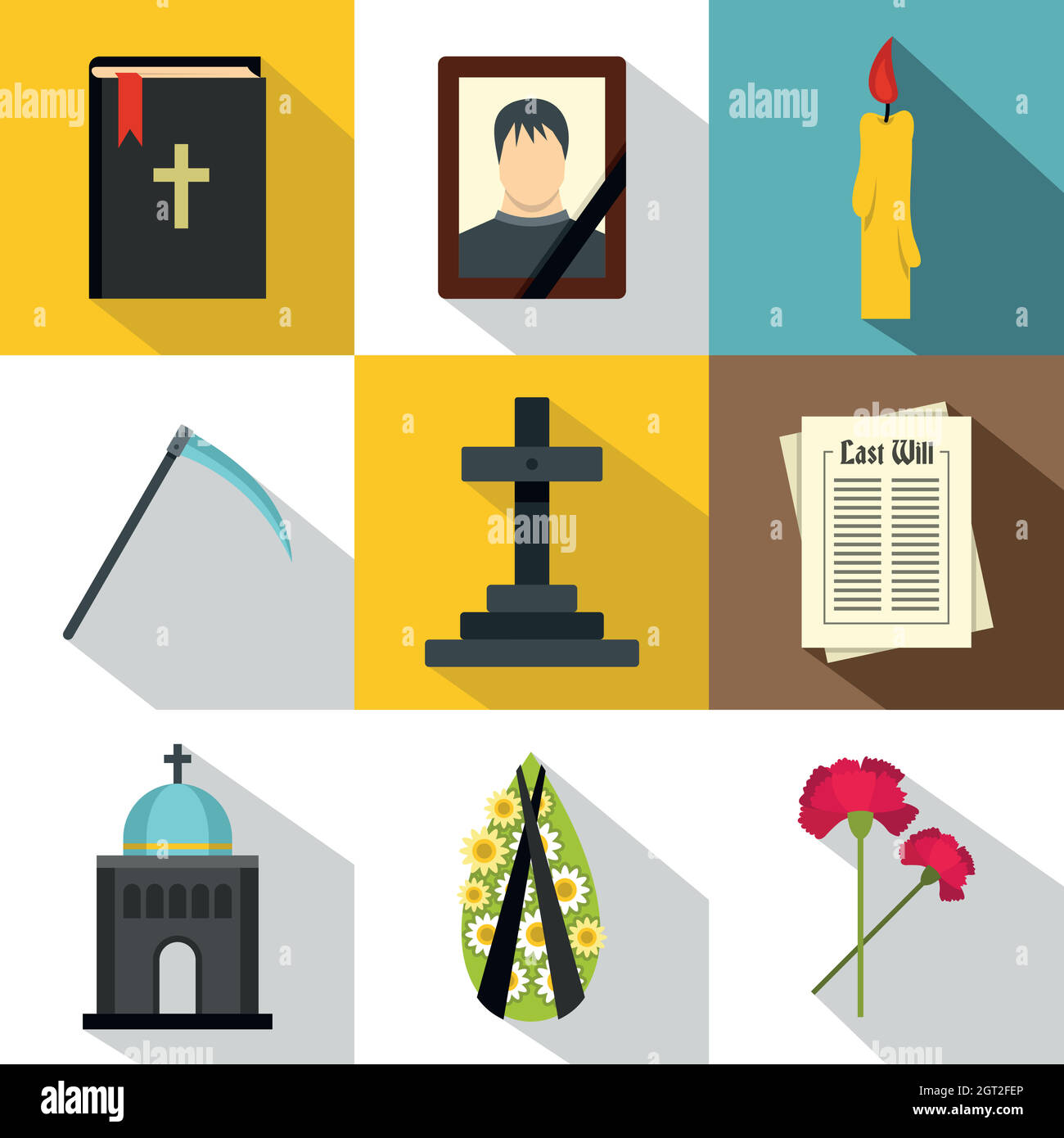 Death of person icons set, flat style Stock Vector Image & Art - Alamy