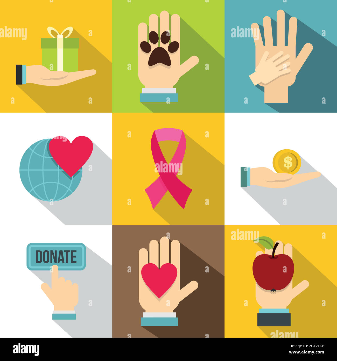 Sponsorship icons set, flat style Stock Vector Image & Art - Alamy