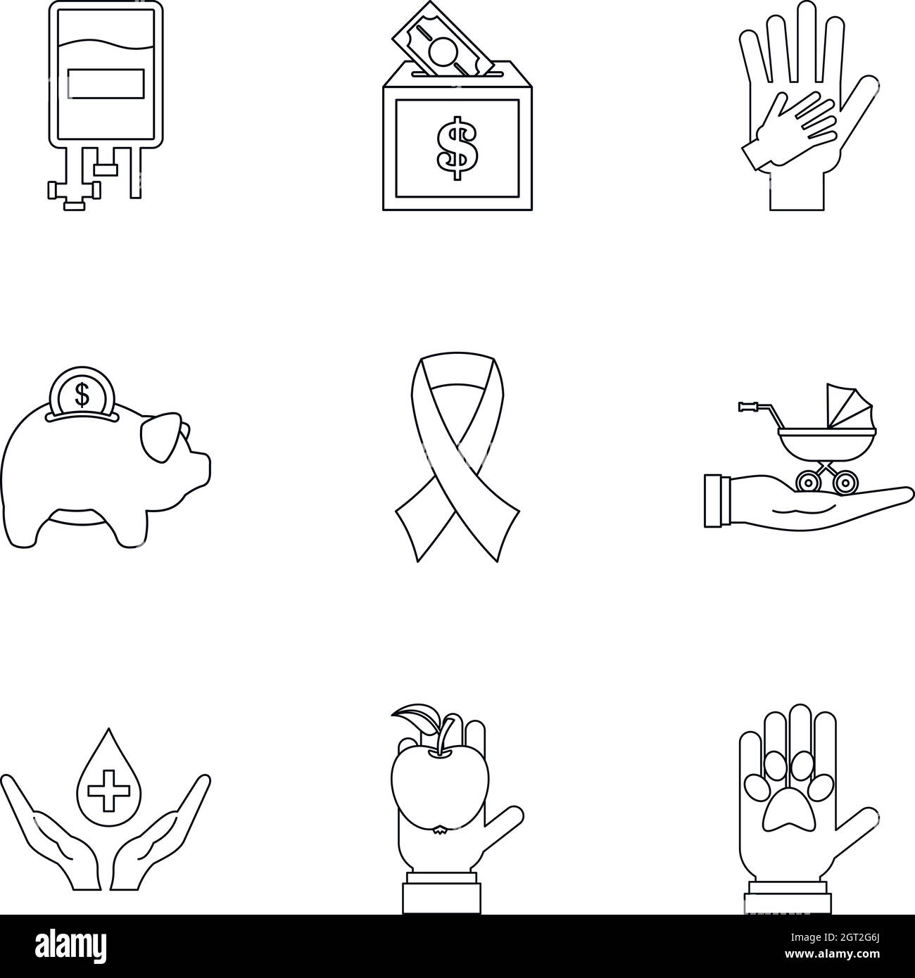 Philanthropy icons set, outline style Stock Vector Image & Art - Alamy