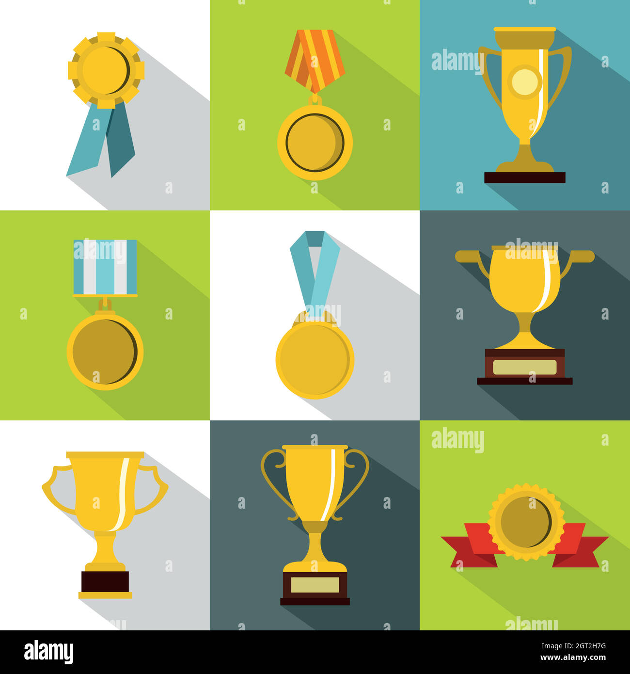 Competition icons set, flat style Stock Vector Image & Art - Alamy