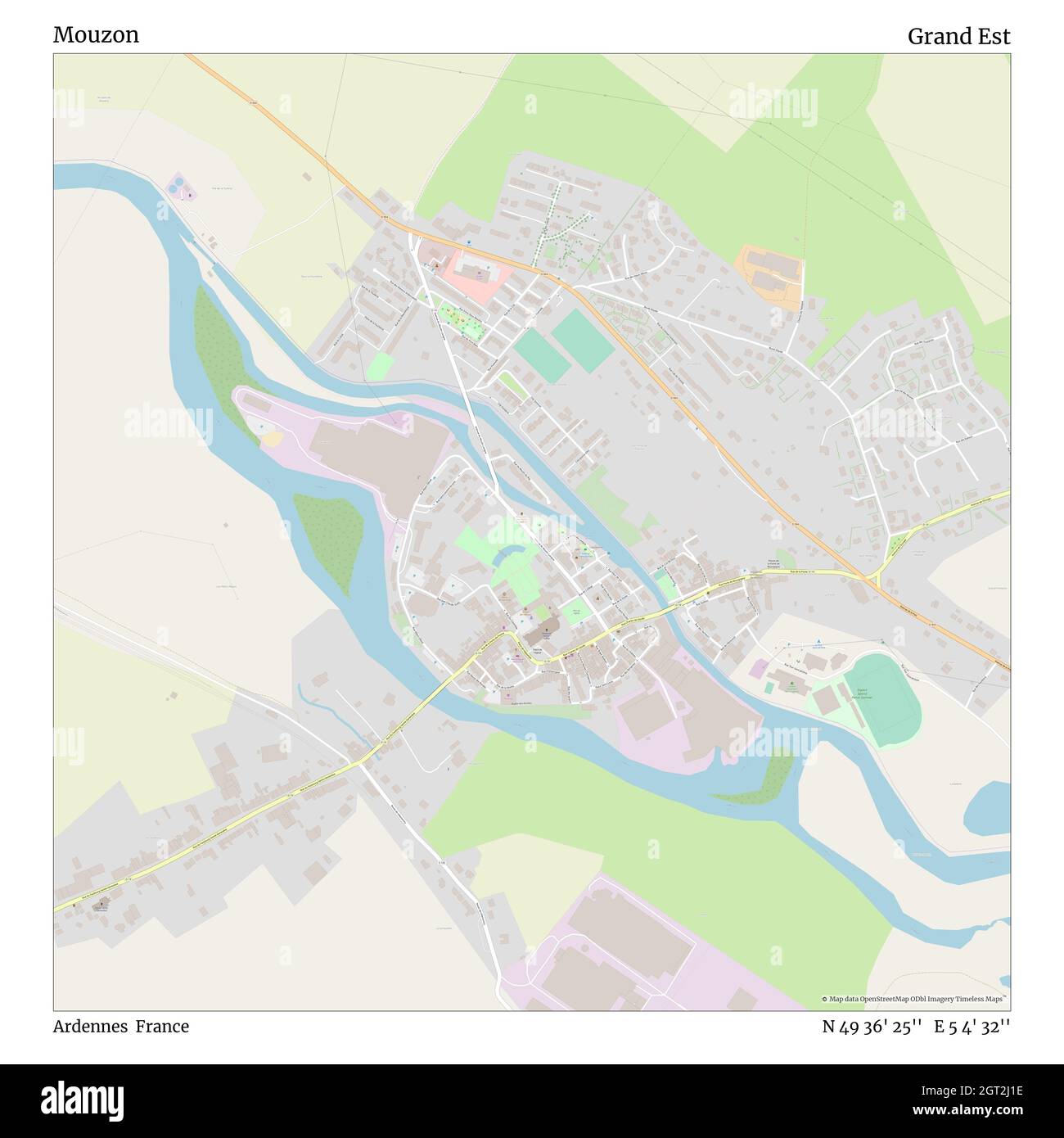Mouzon, Ardennes, France, Grand Est, N 49 36' 25'', E 5 4' 32'', map ...