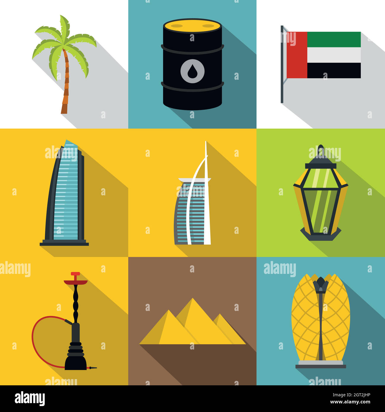 Tourism in UAE icons set, flat style Stock Vector Image & Art - Alamy