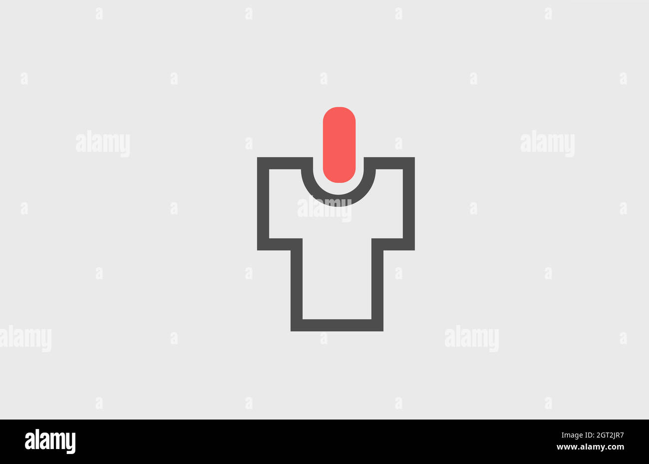 grey pink T alphabet letter logo icon. Geometric design for company ...