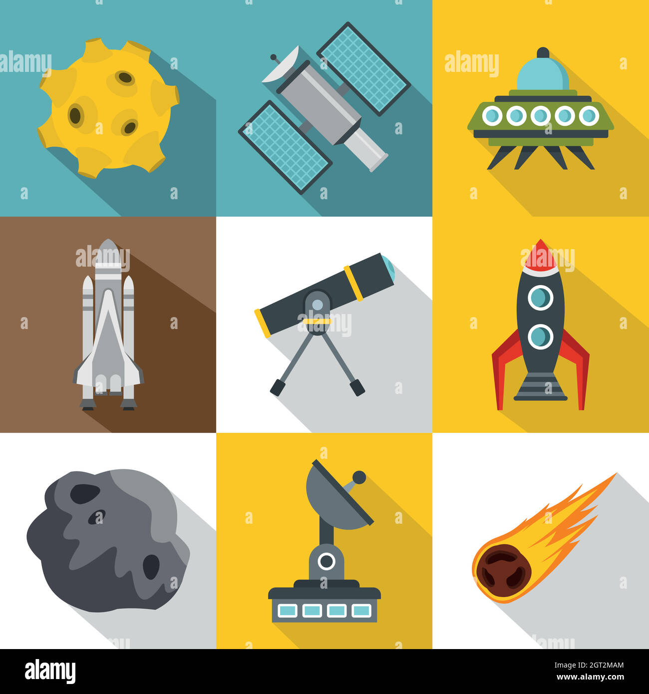 Outer space icons set, flat style Stock Vector Image & Art - Alamy