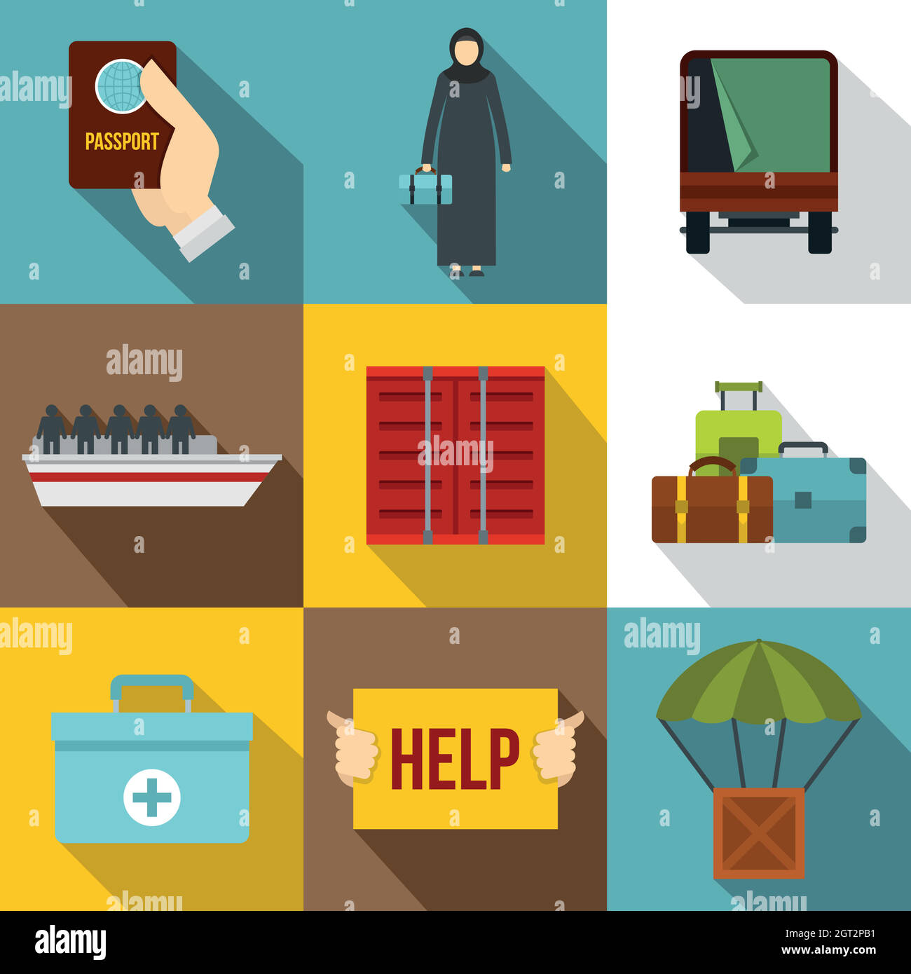 People refugees icons set, flat style Stock Vector Image & Art - Alamy