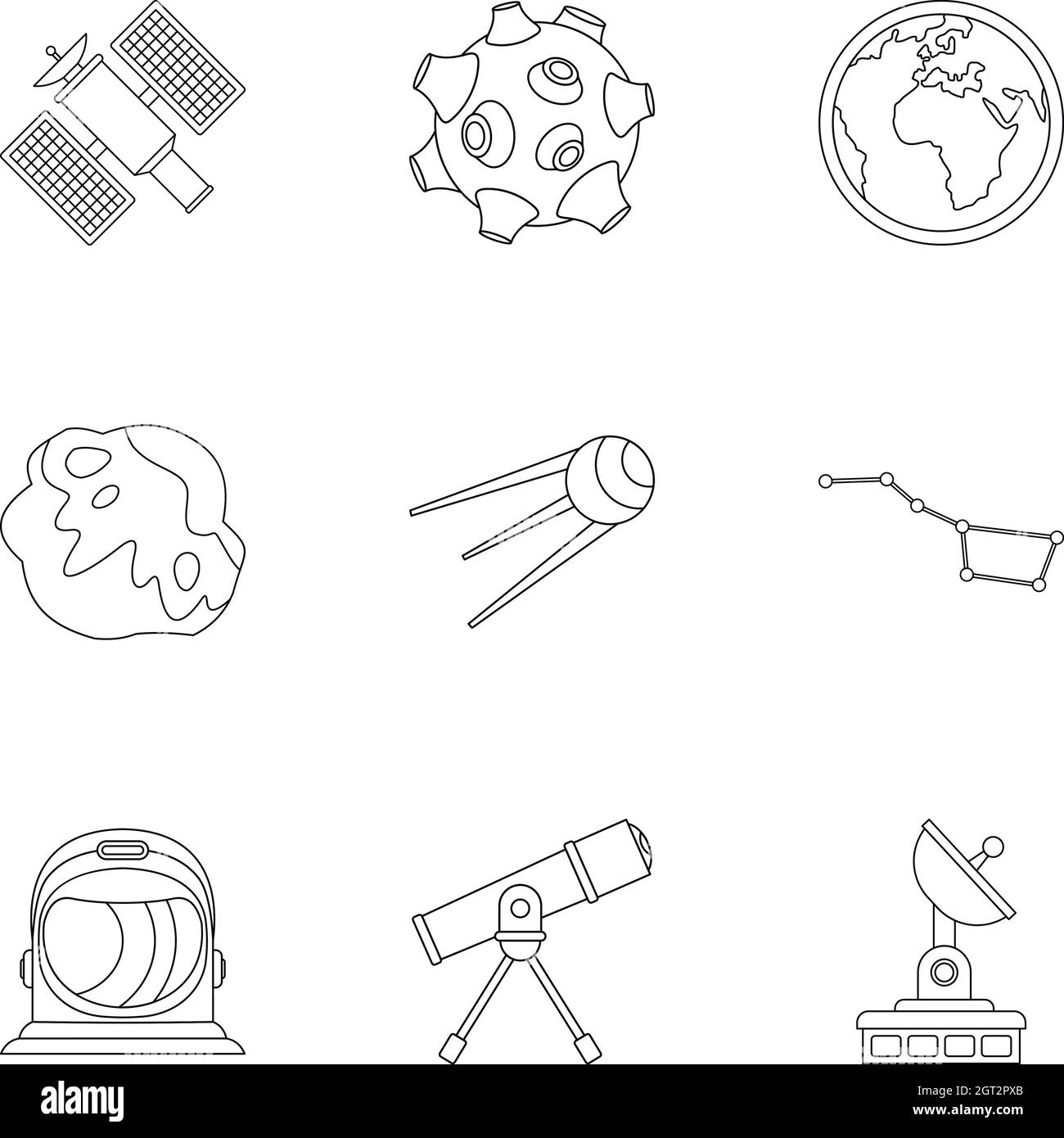Galaxy icons set, outline style Stock Vector Image & Art - Alamy
